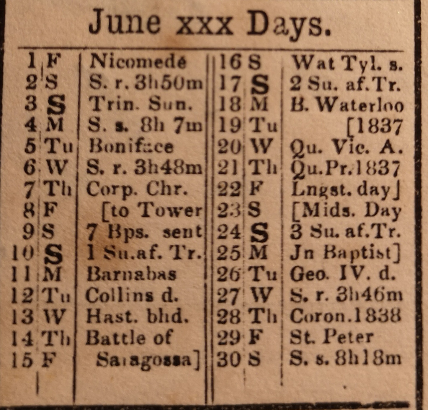 Punch Magazine Calendar for 1855 – From Lorna's Command Centre